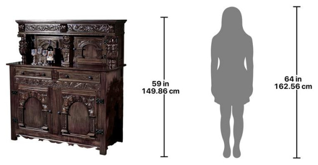 Design Toscano Jacobean Court Cupboard Buffet - Victorian - Buffets And ...