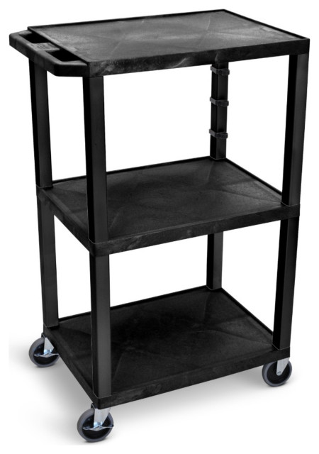 42"H 3-Shelf Utility Cart - Black - Utility Carts - by VirVentures | Houzz