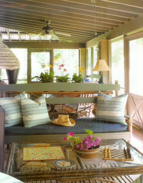 Screened Porch Rustic Kitchen
