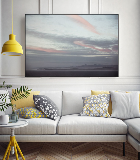 "Cotton Candy Skies" Art block Framed Canvas, 28"x22" - Contemporary ...
