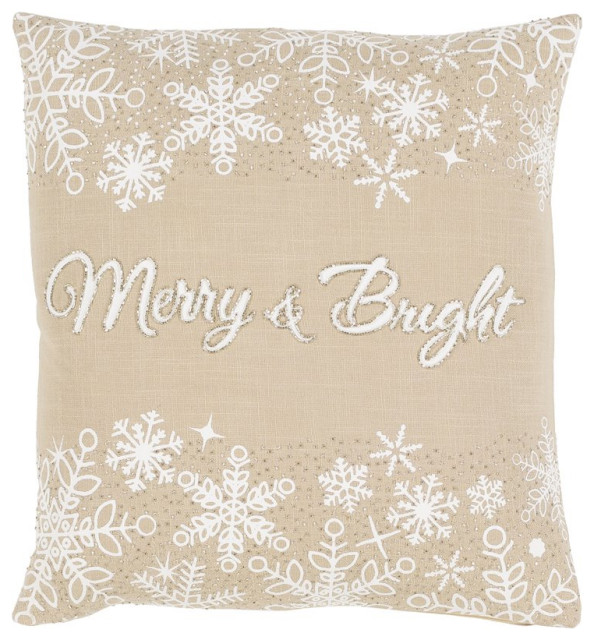 Sparkle SPK-001 20"Hx20"W Square Pillow Kit, Beige, White, Metallic ...