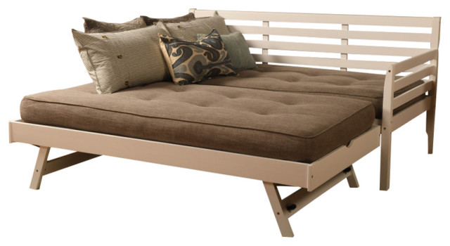 Boho Daybed With Pop Up and Linen Stone Mattresses - Transitional ...