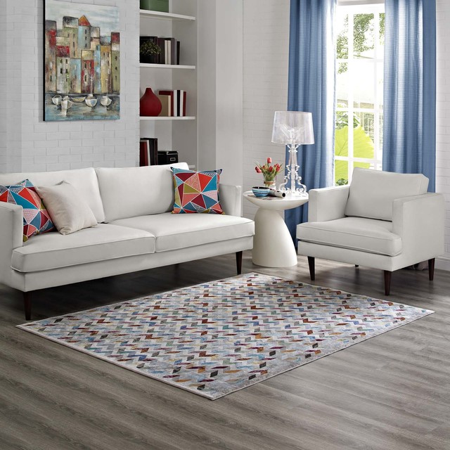 Modern Urban Living Area Rug Runner, Multi-Color - Contemporary - Hall ...