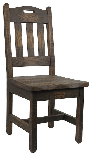 Rustic Barnwood Dining Chair W/ Handle Back - Rustic - Dining Chairs ...