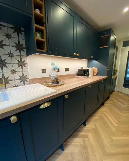 Marine Aldana ash skinny shaker galley kitchen - Traditional - Kitchen ...