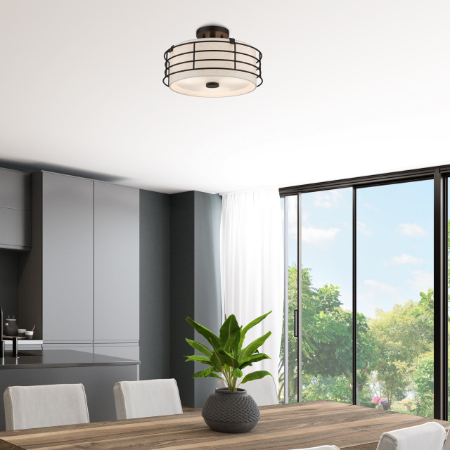 Blanchard 3-Light English Bronze Large Semi-Flush - Transitional ...