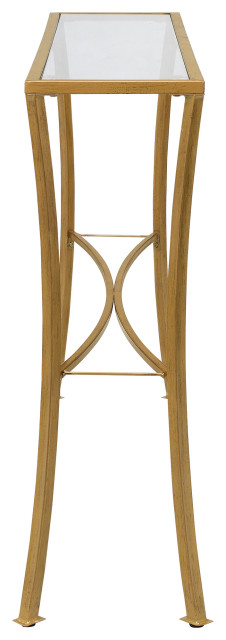 Palin Glass Top Console Table, Antique Gold - Contemporary - Console ...