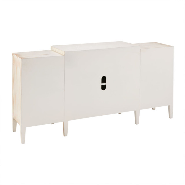 Madison Park Folio Antique White Wood Farmhouse Storage Buffet ...