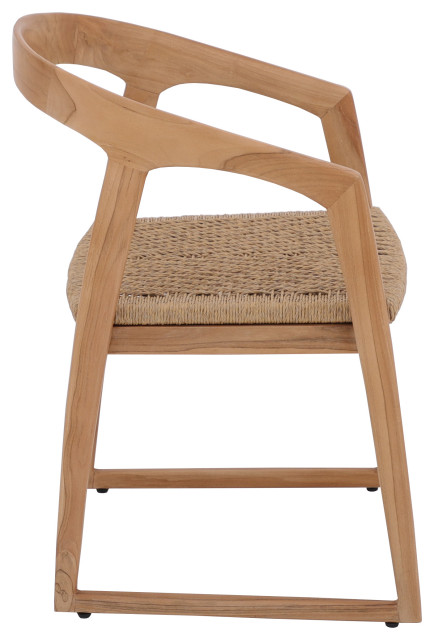 Nordic Style Natural Teak Indoor/Outdoor Dining Chair - Tropical ...
