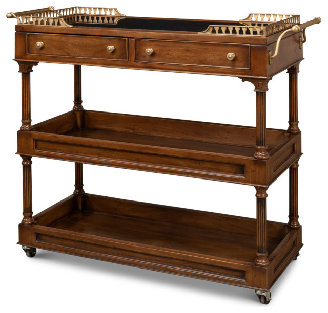Capital Serving Cart Fruitwood Finish - Traditional - Outdoor Serving ...