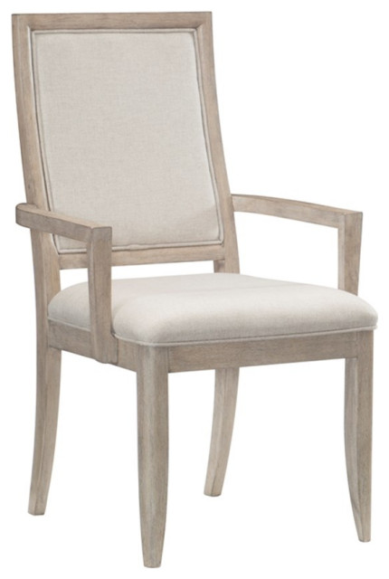 Lexicon Contemporary Wood Dining Room Arm Chair in Gray (Set of 2 ...