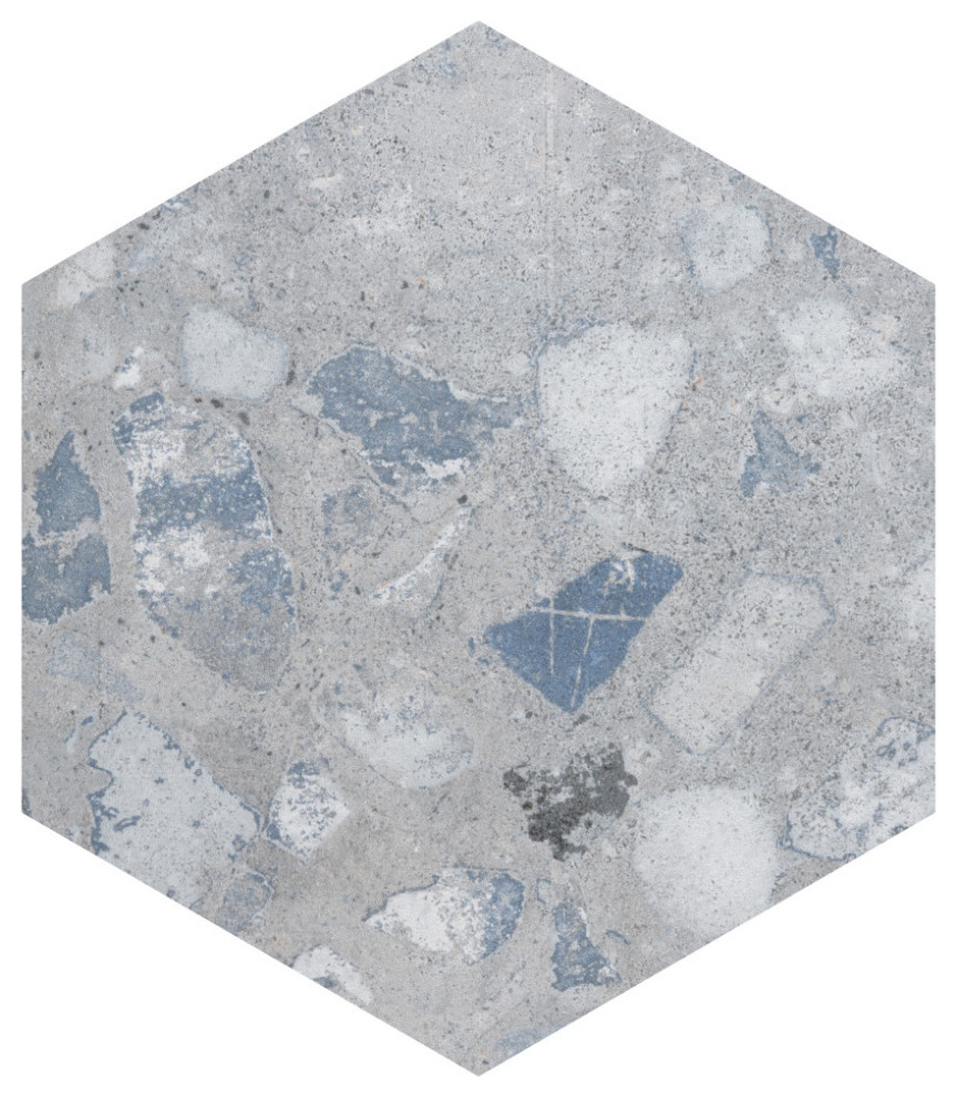 Recycle Hex River Blue Porcelain Floor and Wall Tile - Contemporary ...