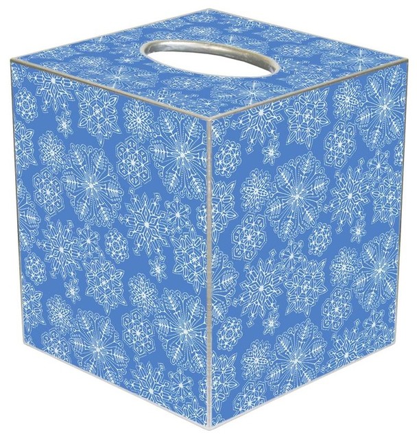 TB1142 - Blue Snowflake Tissue Box Cover - Traditional - Tissue Box ...