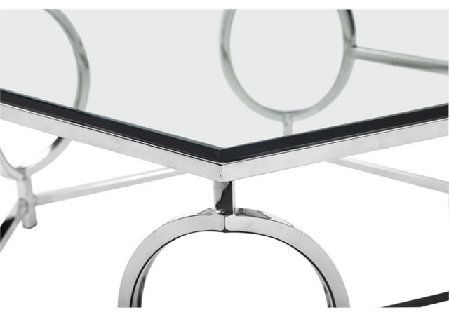 American Home Classic Arthur Metal and Glass Coffee Table in High ...