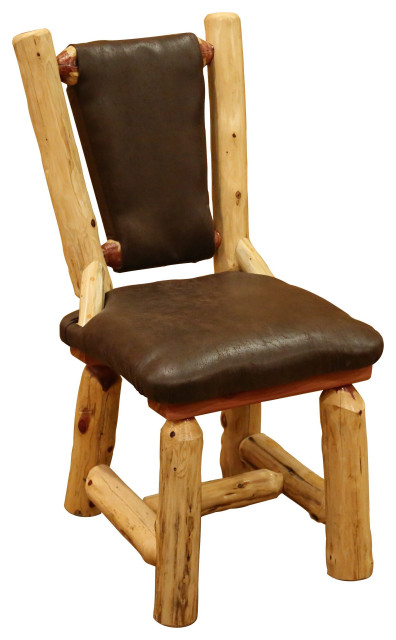 Red Cedar Log Upholstered Dining Chair - Rustic - Dining Chairs - by ...