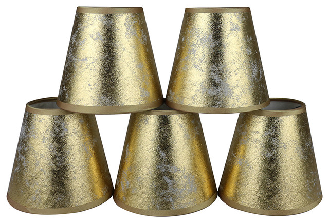 3x5x4.5" Foiled Paper Clip-on Chandelier Shade, Set of 5 - Contemporary ...