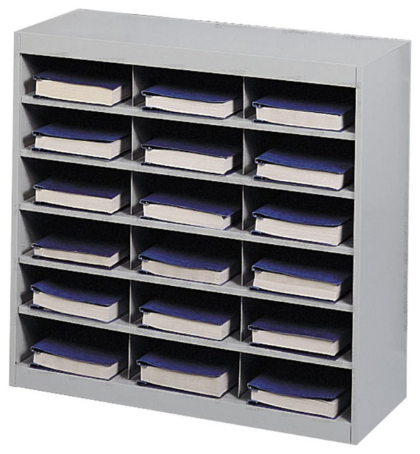 Safco E-Z Stor Grey Steel Mail Organizer - 18 Compartments ...