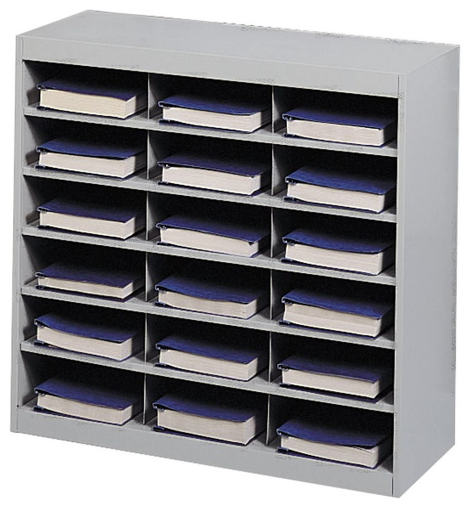 Safco E-Z Stor Grey Steel Mail Organizer - 18 Compartments ...