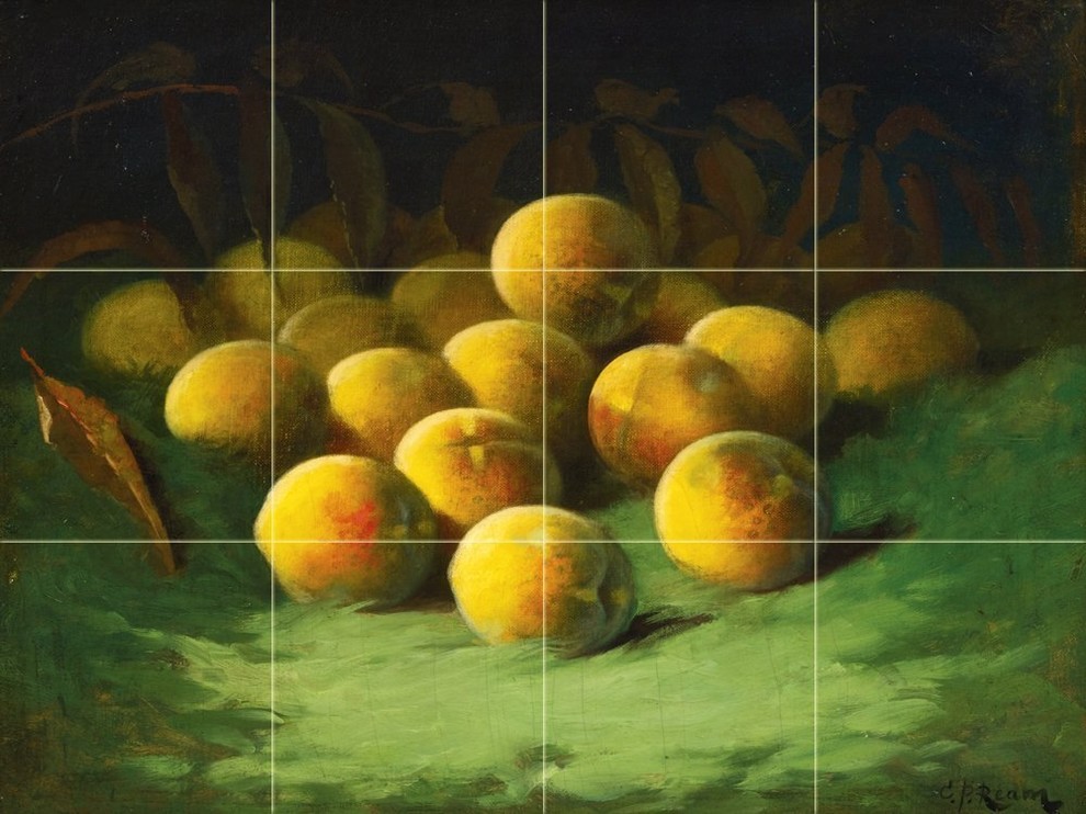 Tile Mural, Peaches Backsplash, Four Inch Marble - Farmhouse - Tile ...