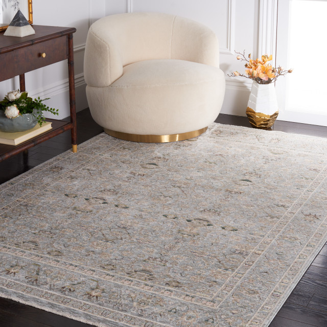 Safavieh Princeton Prn906W Traditional Rug, Sage/Ivory, 6'7"x6'7" Round ...