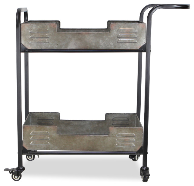 Metal Frame Cart With Locking Wheels And Removable Metal Trays ...