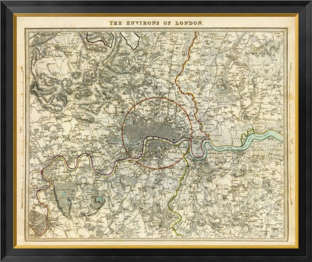 London, England, 1832, 20"x1.5"x17", 40"x1.5"x33" - Traditional ...