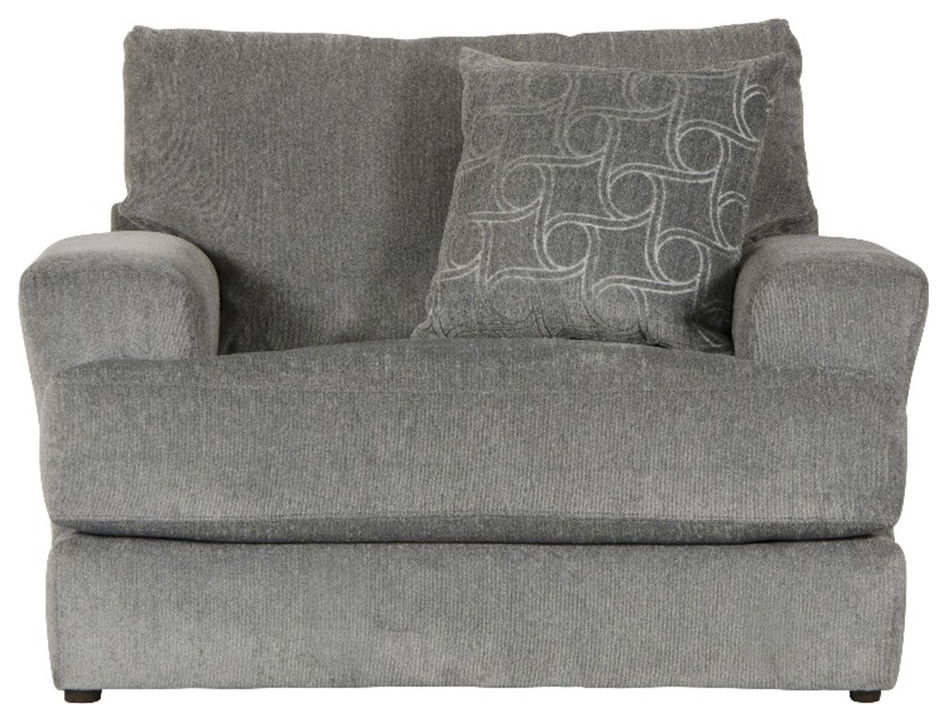 Catnapper Jefferson Chair & 1/2 with Cuddler Cushion in Gray Polyester ...