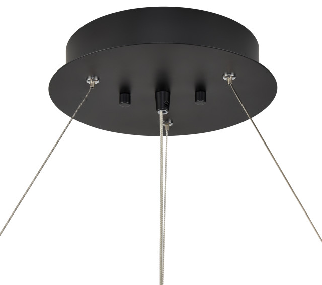 81726/Led Hugo 36'' Wide Integrated LED Pendant, Matte Black With Beige ...
