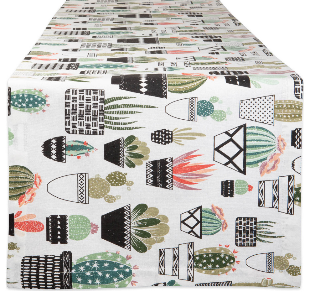 DII Urban Oasis Cactus Print Table Runner - Southwestern - Table ...