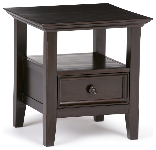 Amherst Solid Wood 19 Inch Wide Square Transitional End Table In ...