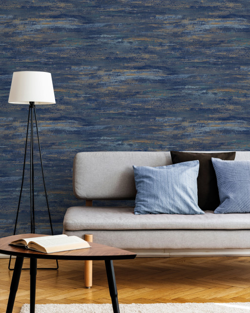 Brushstroke Metallic Textured Wallpaper, Sample - Contemporary ...