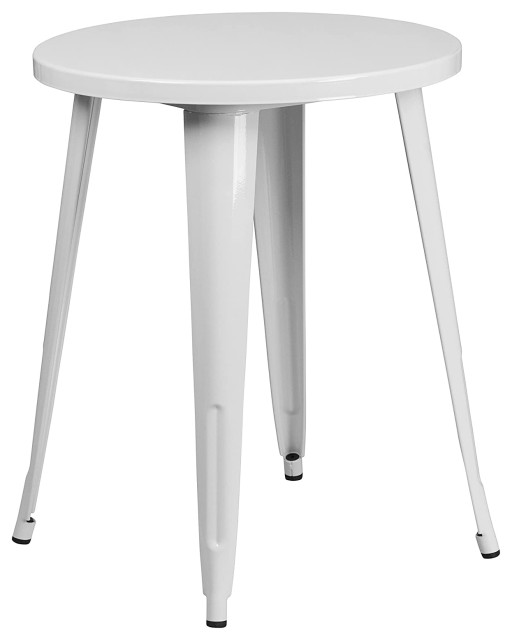 4 Pieces Patio Dining Set, Metal Frame, Round Table and 4 Chairs With ...