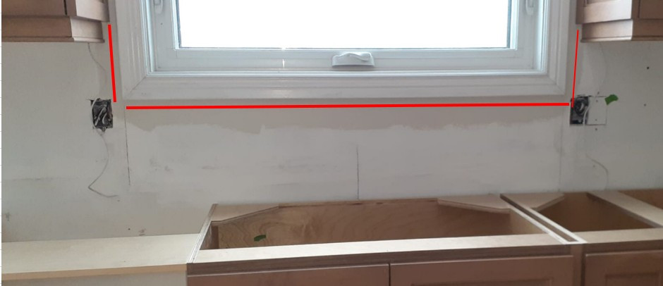 beveled quartz backsplash around window casing | Houzz Forum