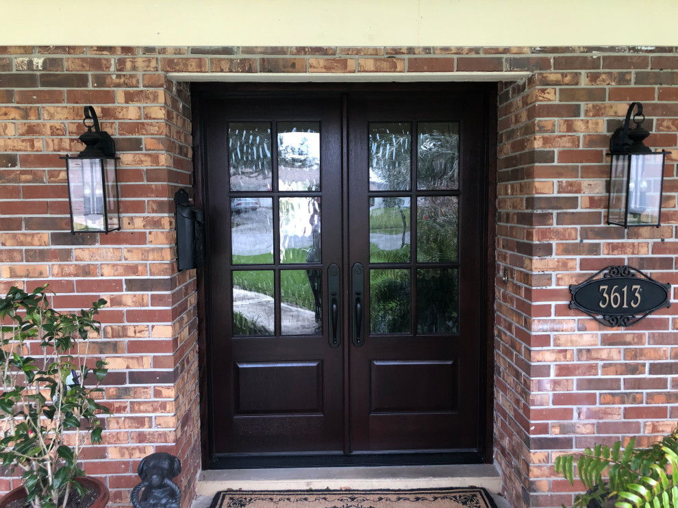 Trim for recessed front door