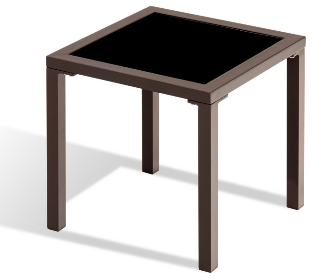 Aluminum Outdoor Side/End Table, Small Square Bistro Table with ...