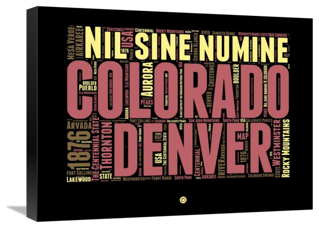 "Denver Word Cloud 1" Fine Art Print, 24" x 18" - Modern - Prints And ...