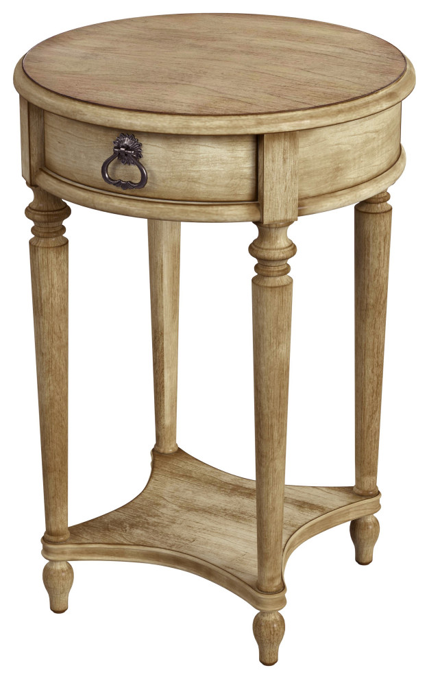 Jules 1-Drawer Round Accent Table - French Country - Side Tables And ...