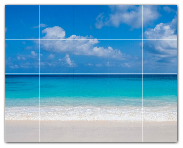 Beach Ceramic Tile Wall Mural HZ500064, 60" Wide x 48" High - Beach ...