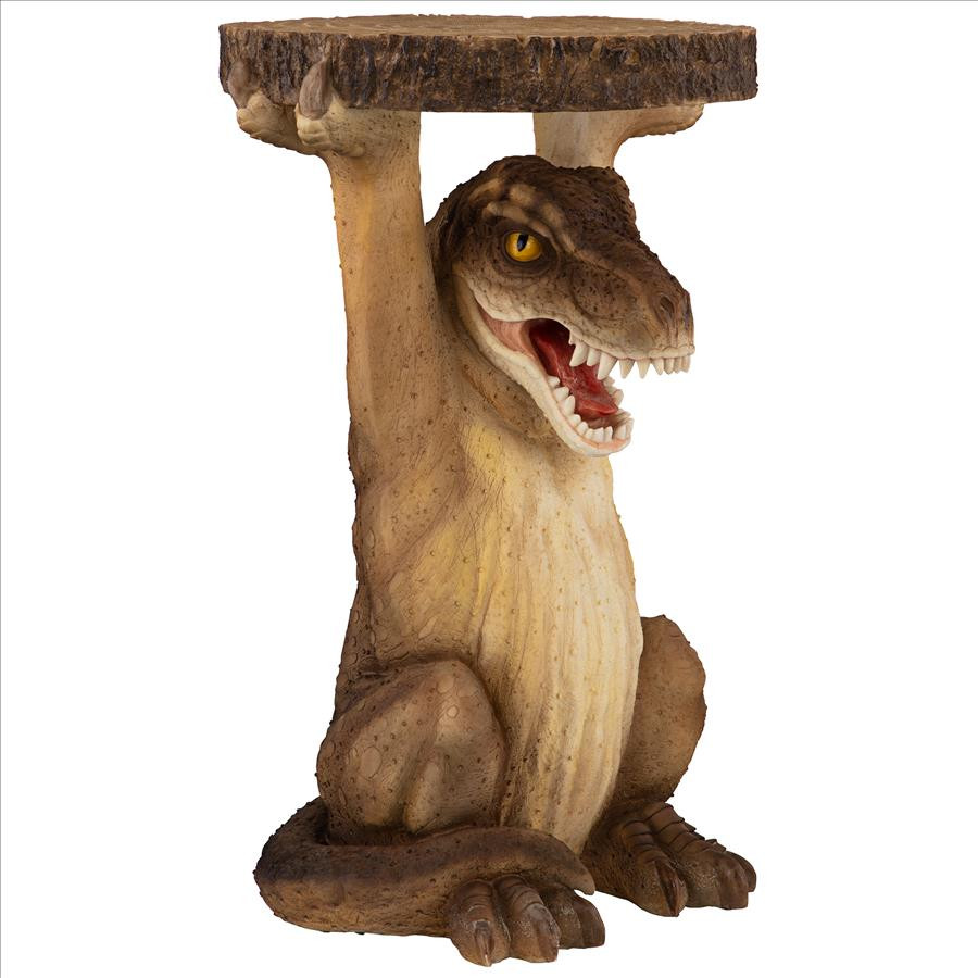 Design Toscano T-Rex Dinosaur Side Table - Rustic - Outdoor Side Tables ...
