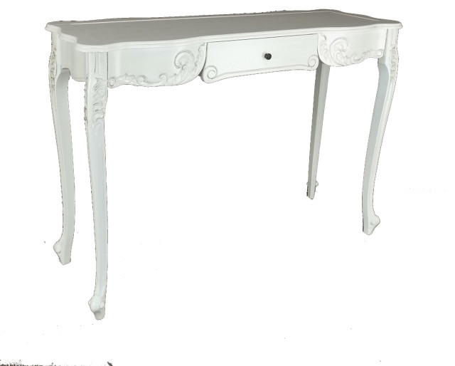 Benzara BM284649 Classic Wood Console Table, 1 Drawer, Floral Cared ...
