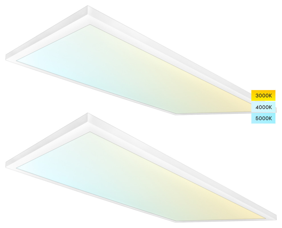 Luxrite 2x4 FT Surface Mount LED Flat Panel 3 Color Option 2 Pack ...
