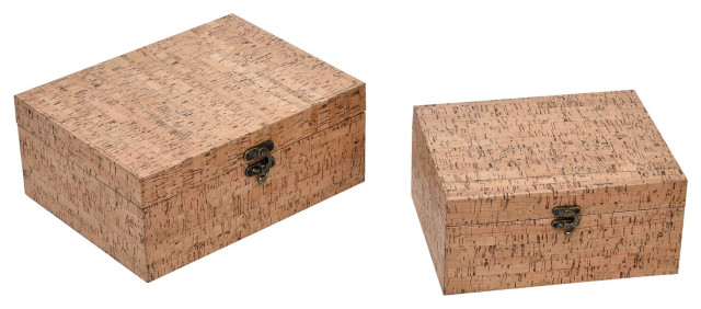 Cork Boxes, Set Of 2 - Transitional - Decorative Boxes - by VirVentures