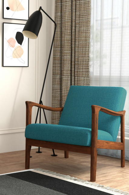 Zephyr Lounge Chair, Turquoise - Midcentury - Armchairs And Accent ...