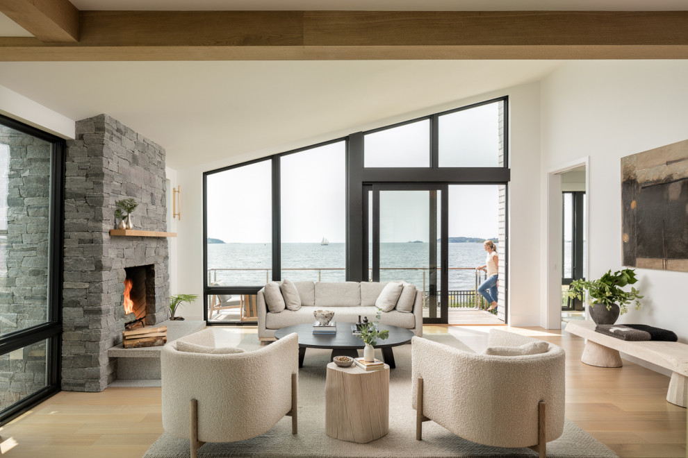 Harpswell Home - Beach Style - Living Room - Portland Maine - by Wright-Ryan Homes | Houzz