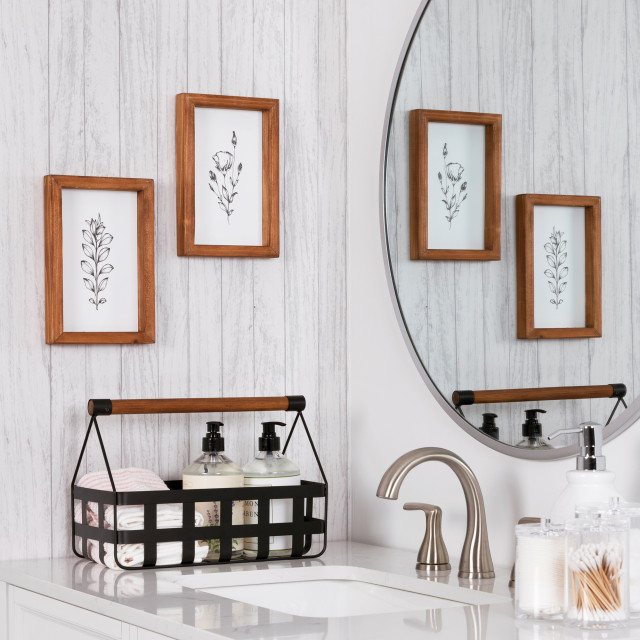 Stratton Home Decor Farmhouse Wildflower Stems Framed Wall Art, Set of ...