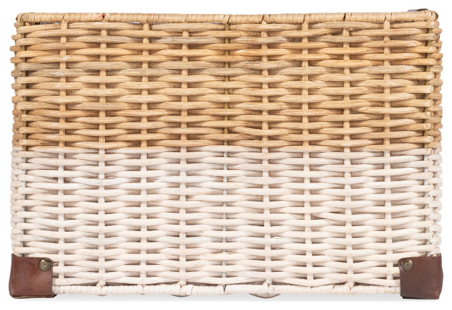 Western Style White Record Wicker Basket - Tropical - Baskets - by BoBo ...