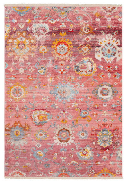 Ephesians Updated Traditional Pale Pink, Rose Area Rug, 9'x12'10 ...