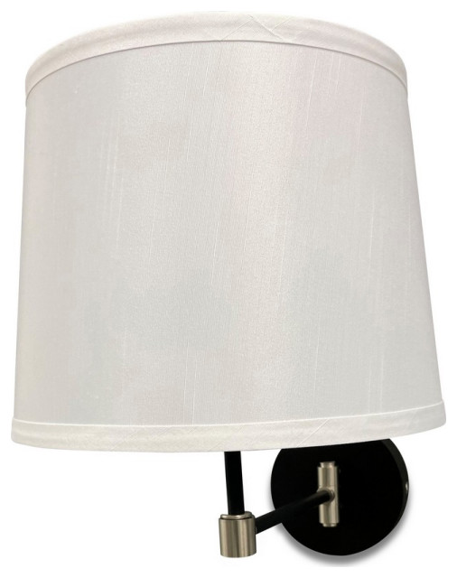 Sawyer One Light Wall Swing Lamp in Black/Satin Nickel - Transitional ...