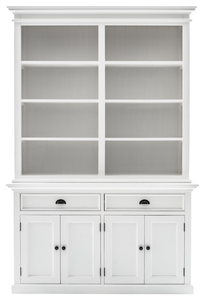 Classic White Buffet Hutch Unit With 8 Shelves - Traditional - China ...