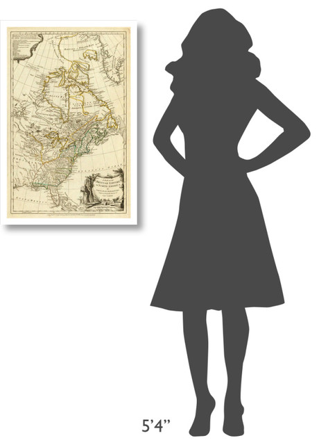 "Map of The British Empire in North America, 1776" Paper Art, 16"x24 ...
